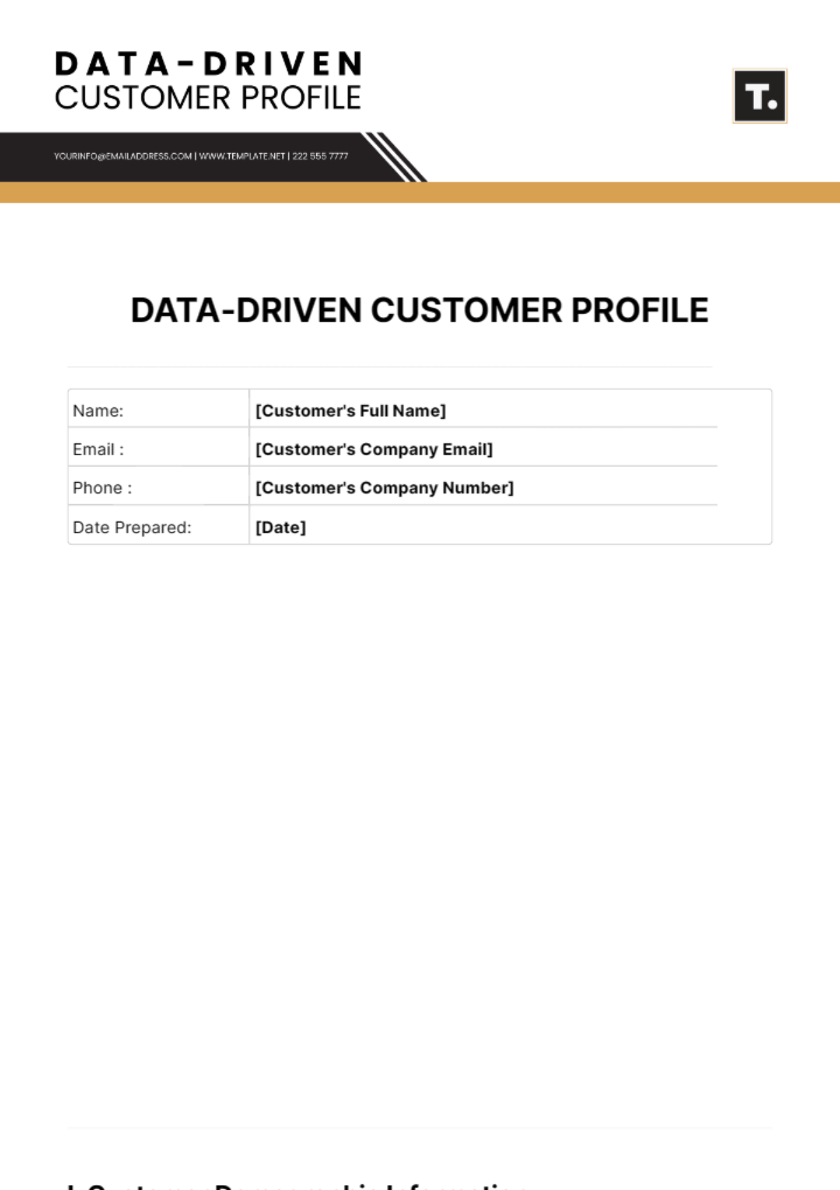 Data-Driven Customer Profile Template - Edit Online & Download Example ...