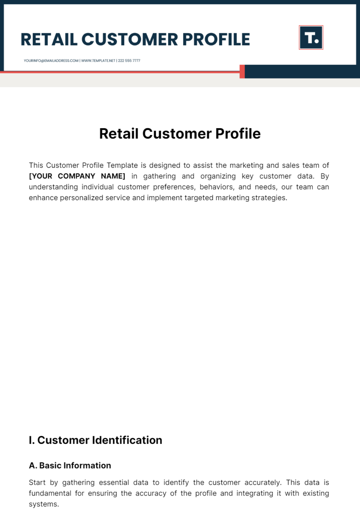 Retail Customer Profile Template - Edit Online & Download Example ...