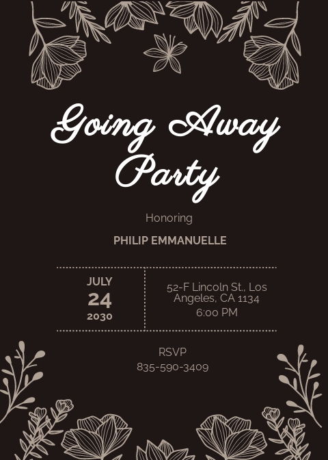 Chalkboad Going Away Party Invitation Template Free JPG Illustrator Word Outlook Apple 