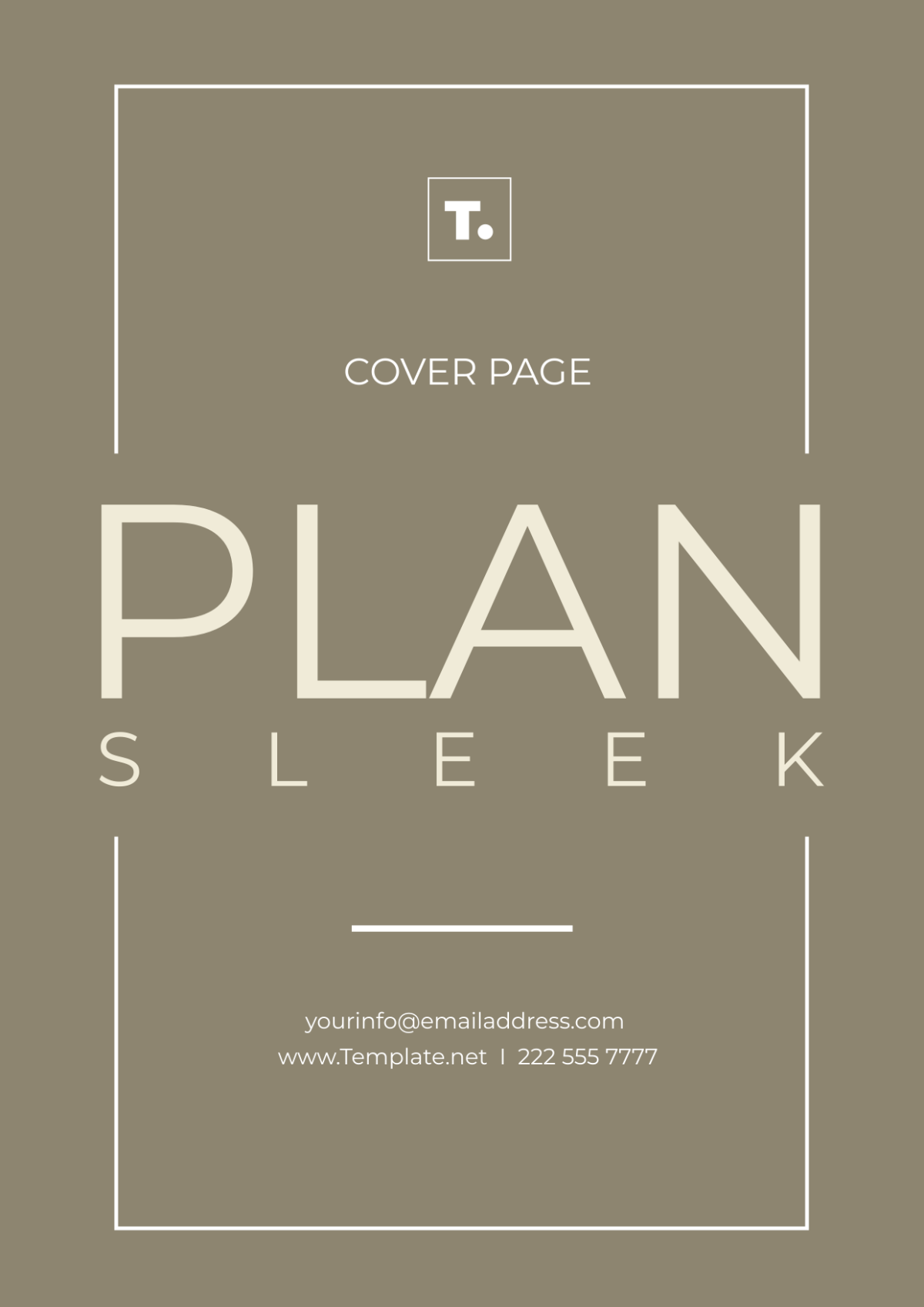 Plan Sleek Cover Page Template - Edit Online & Download Example ...