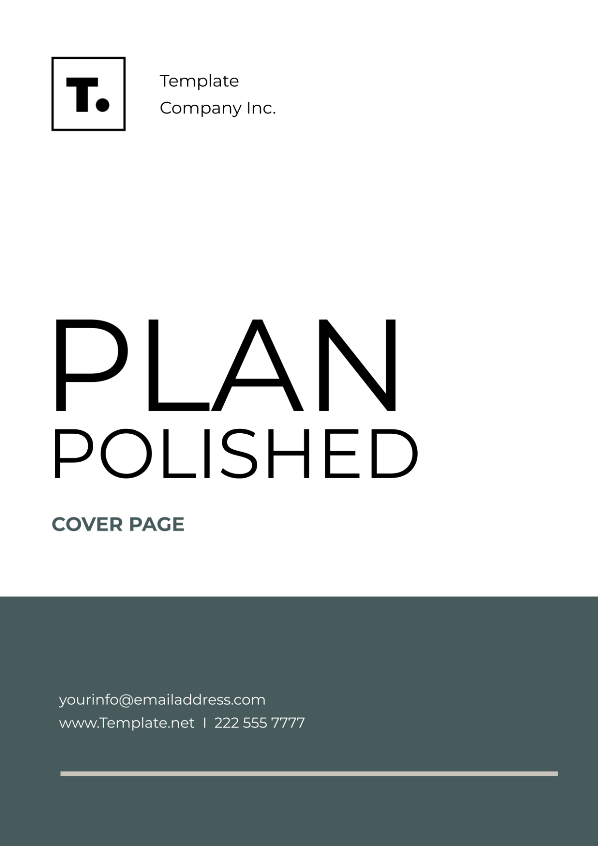 Plan Polished Cover Page Template - Edit Online & Download Example ...