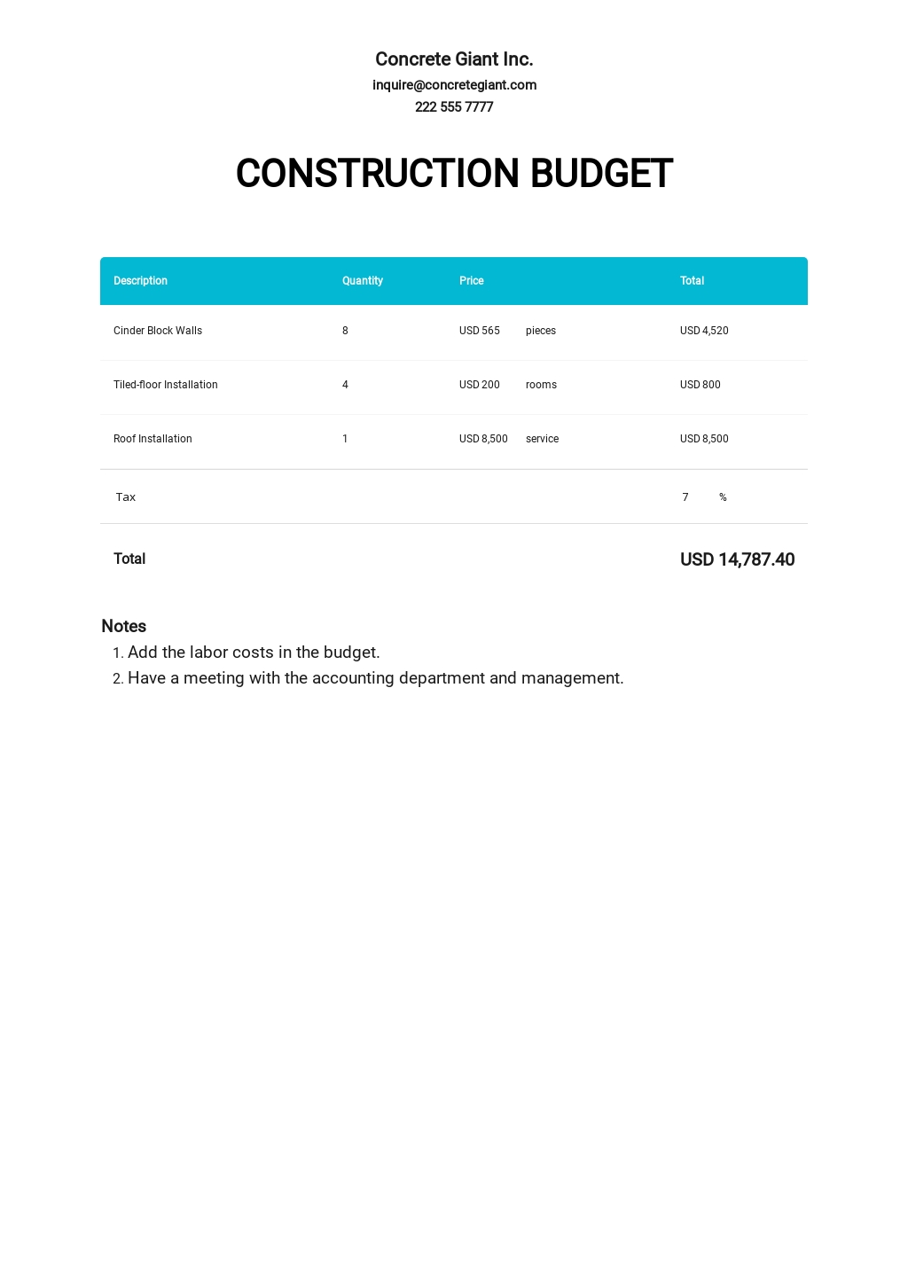 Free Construction Budget Templates 33 Download In Word Excel Pages Free Construction Budget Templates 33 Download In Word Excel Pages