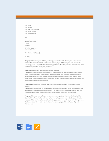 Transfer Letter Format Template [Free PDF] - Word | Apple Pages ...