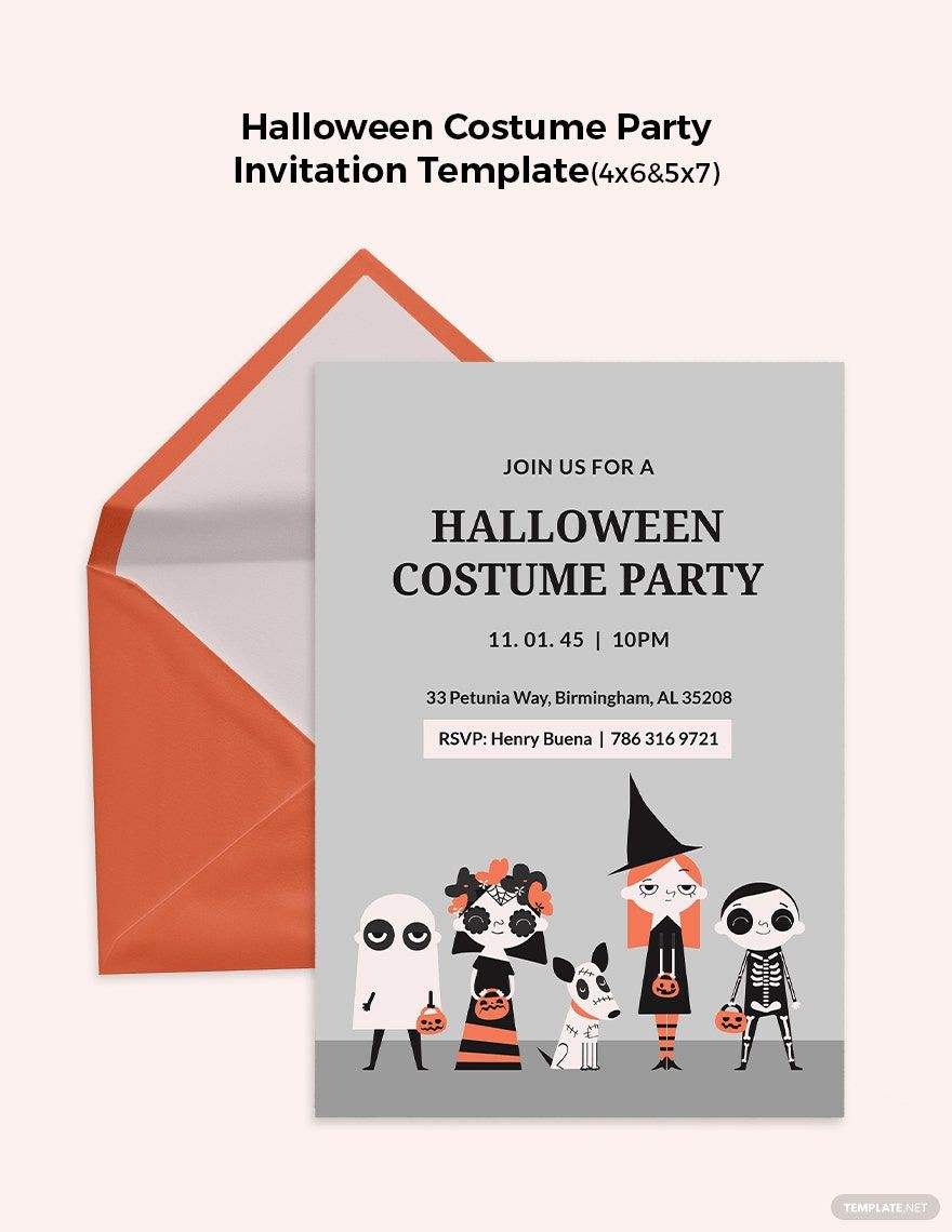 Free Halloween Costume Party Invitation Template Download In Word 