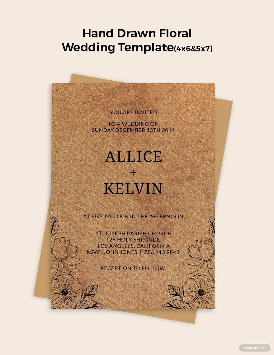 Hand Drawn Floral Wedding Template Download In Word Illustrator PSD 