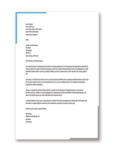 Transfer Request Letter from One Branch to Another Template in ...
