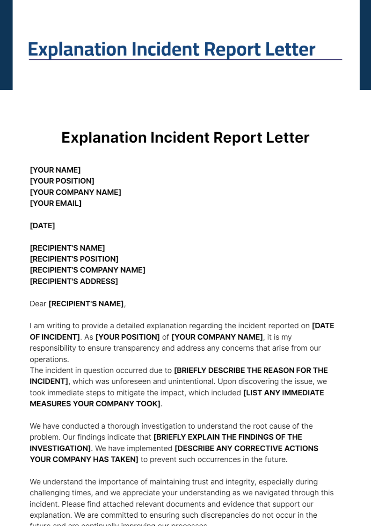 Explanation Incident Report Letter Template Edit Online Download Explanation Incident Report Letter Template Edit Online Download