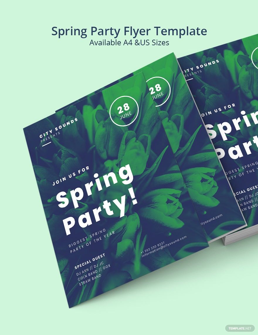 Free Spring Party Flyer Template Download In Word Google Docs PSD 