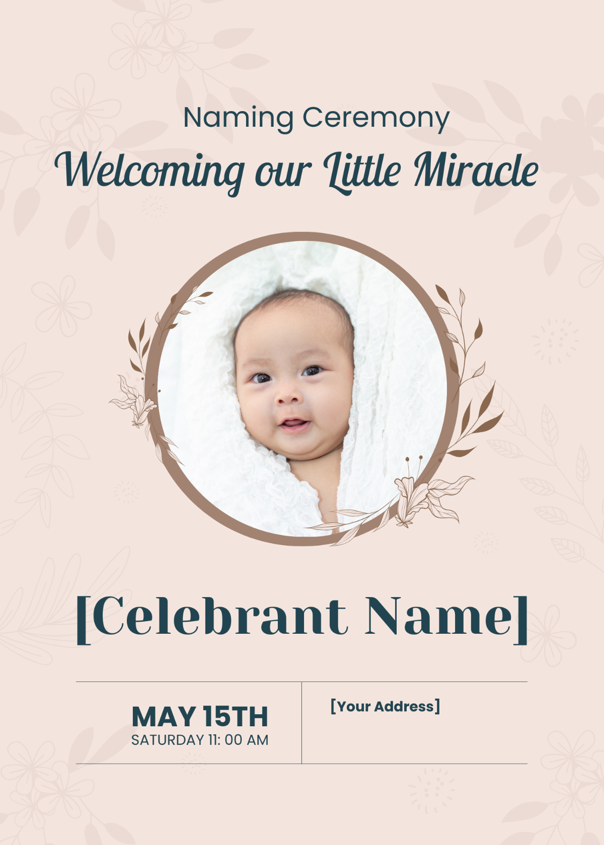 Unique Naming Ceremony Invitation Templates Edit Online And Download Example
