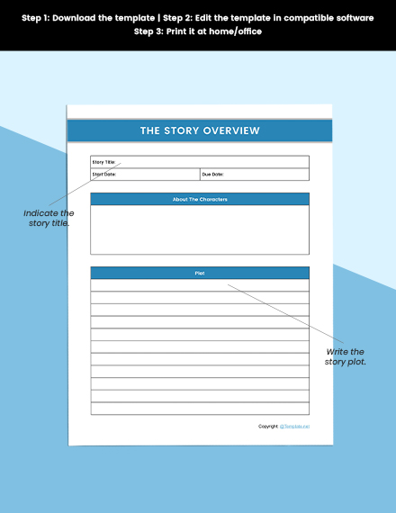 FREE Sample Story Planner Template - Word (DOC) | Apple (MAC) Pages