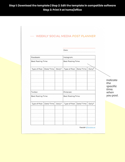 Free Sample Social Media Planner Template - Word, Apple Pages ...
