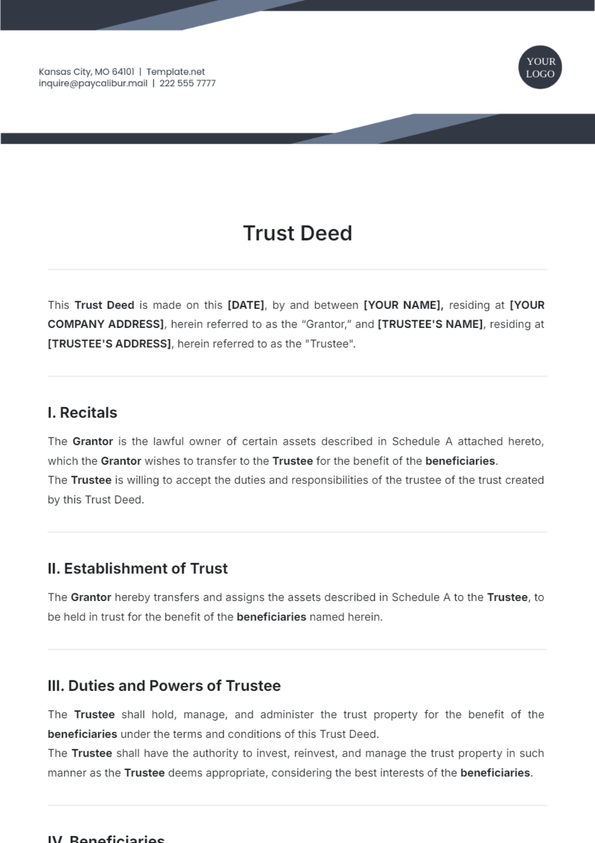Free Cemetery Deed Template To Edit Online