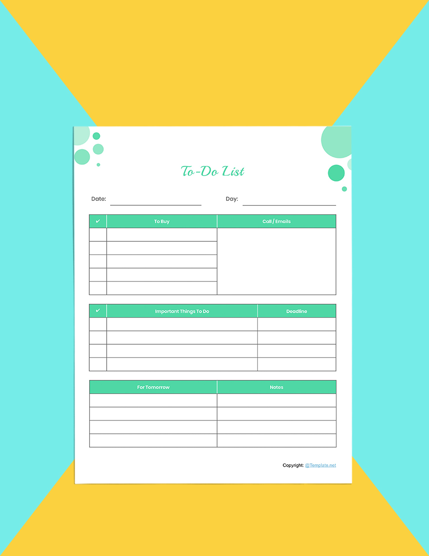 Editable To Do List Planner Template - Download in Word, Google Docs ...