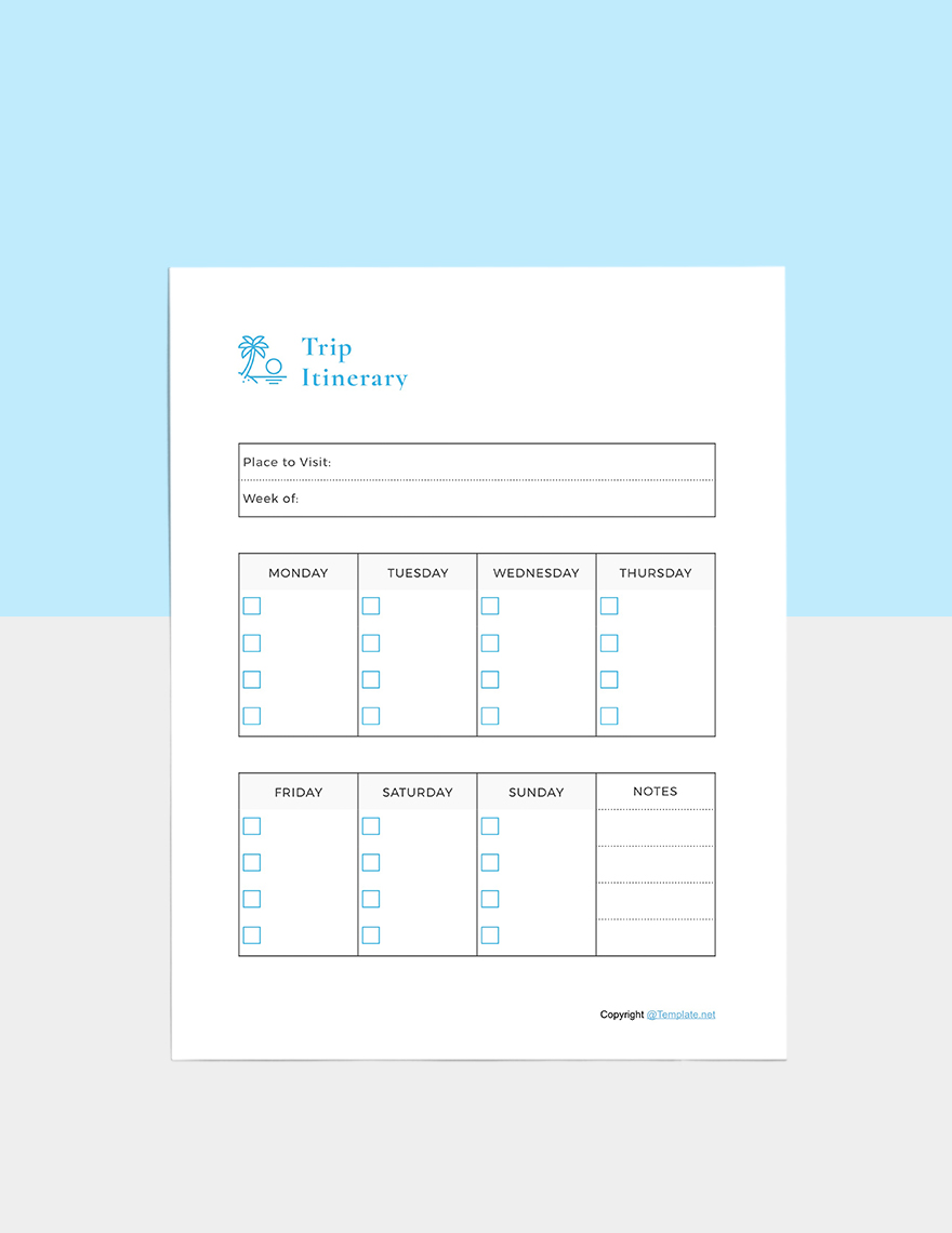Free Free Simple Itinerary Planner Template - Google Docs, Word ...