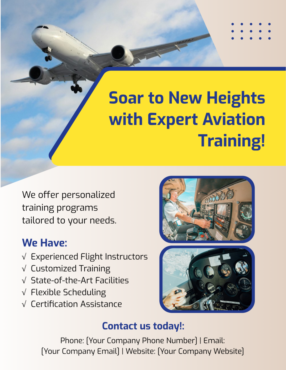 Aviation Flight Instructor Flyer Template - Edit Online & Download ...