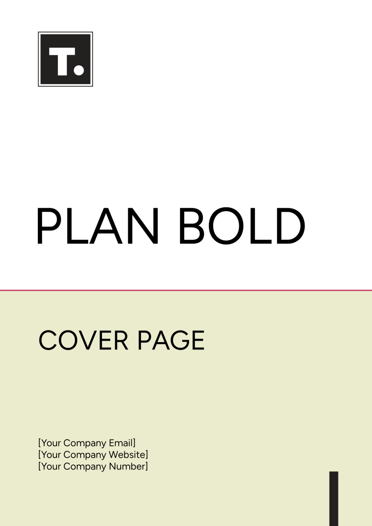 Plan Bold Cover Page Template - Edit Online & Download Example ...