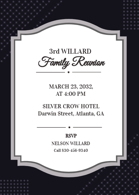 Free Formal Reunion Invitation Template