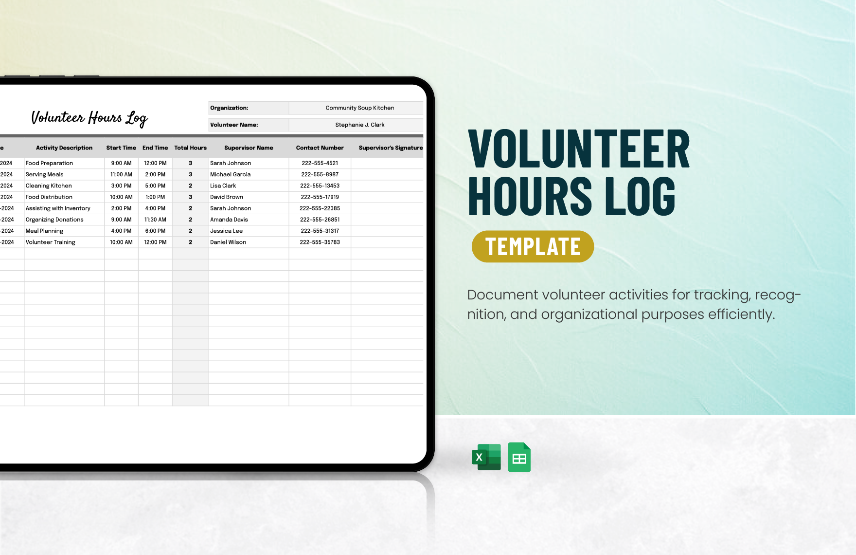 Volunteer Hours Log Template In Excel Google Sheets Download Volunteer Hours Log Template In Excel Google Sheets Download