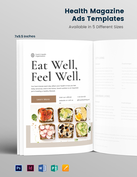 Health Magazine Ads Template