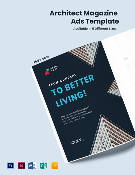 Architect Magazine Ads Template - InDesign, Word, Apple Pages, PSD ...