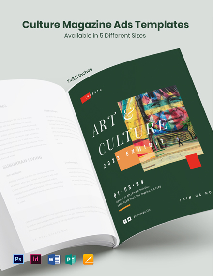 Free Culture Magazine Ads Template -Adobe Photoshop, Adobe Indesign ...