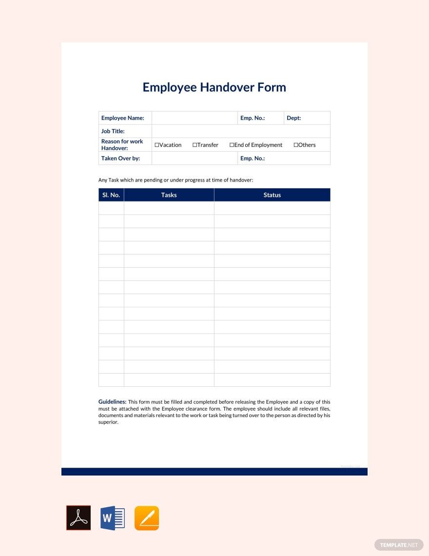 Project Handover Report Template Free Pdf Word Apple Pages iezPicz 