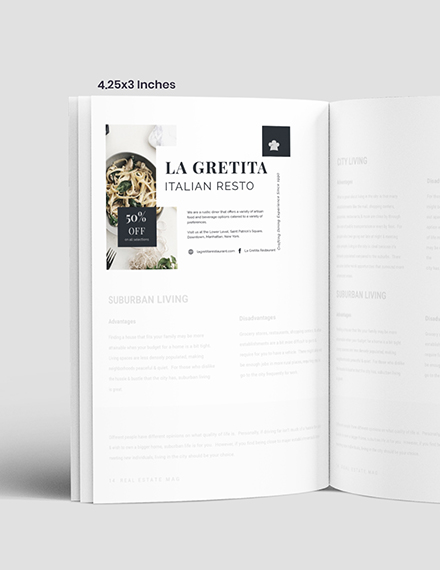 Free Restaurant Magazine Ads Template - InDesign, Word, Apple Pages ...