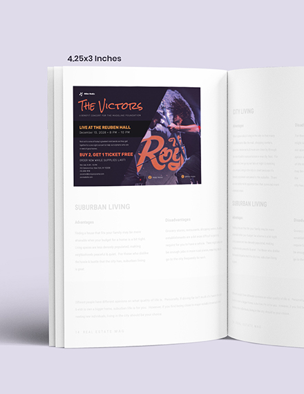 Rock Music Magazine Ads Template - InDesign, Word, Apple Pages, PSD ...