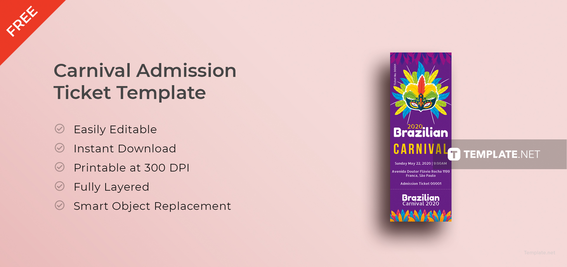 Free Carnival Admission Ticket Template In Adobe Photoshop Microsoft 