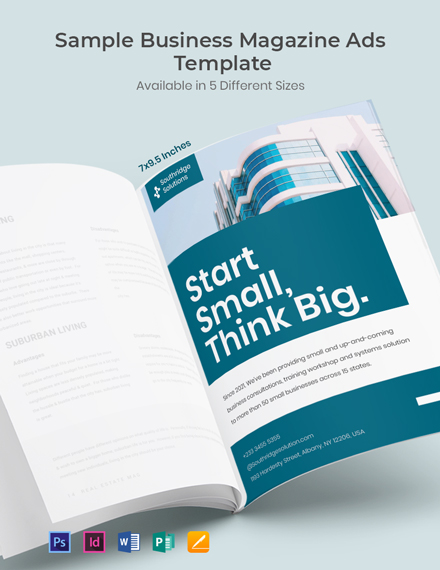 Small Business Magazine Ads Template - InDesign, Word, Apple Pages, PSD ...