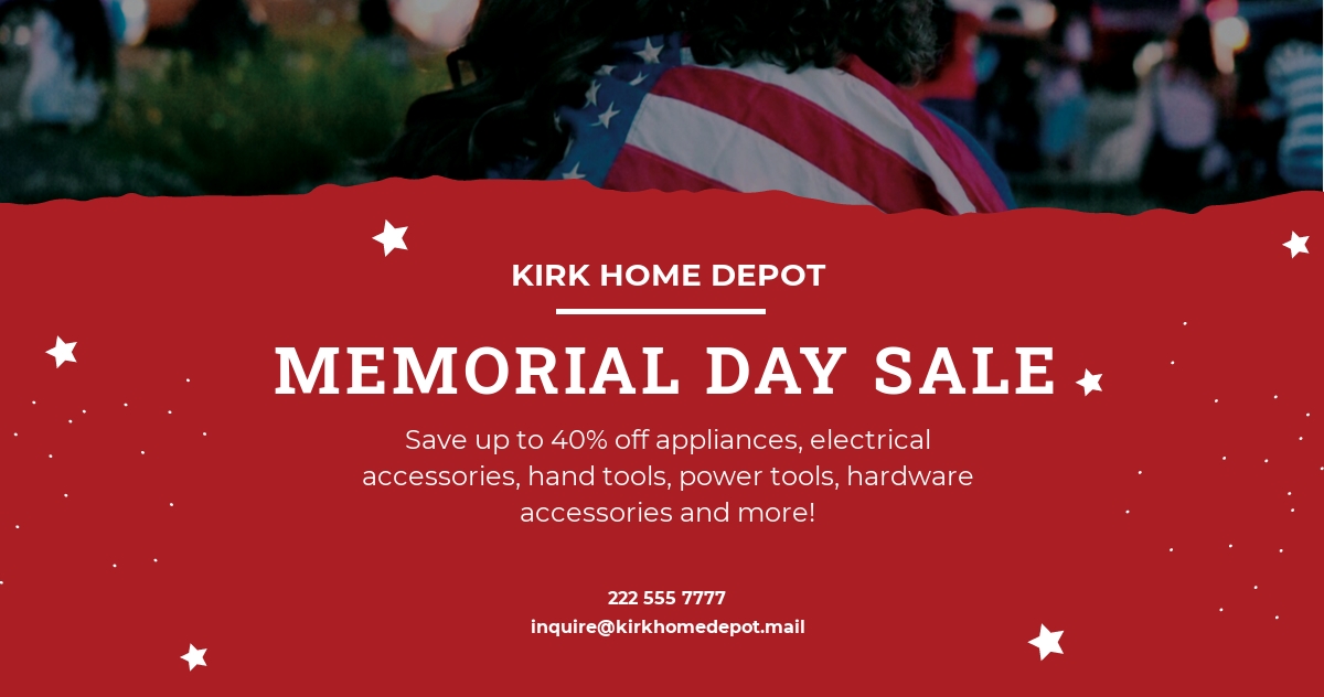 FREE Memorial Day Facebook Post Template - PSD