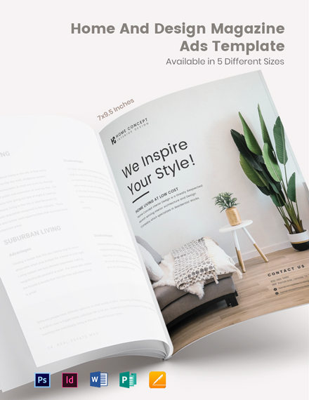 Interior Design Magazine Ads Template - InDesign, PSD | Template.net