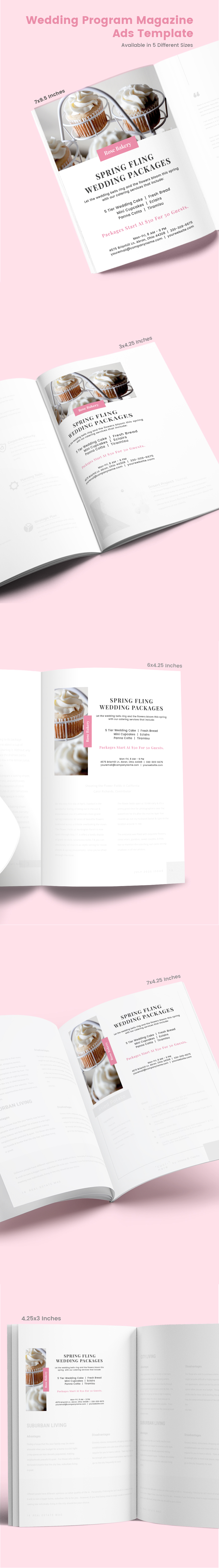 Wedding Program Magazine Ads Template - InDesign, Word, Apple Pages ...