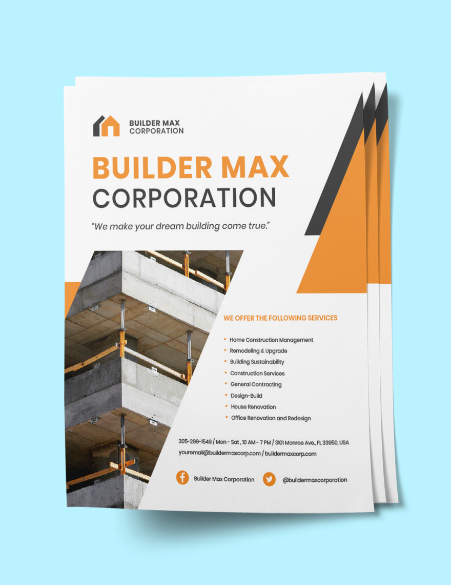 Home Builders Construction Flyer Template Download In Word Google 