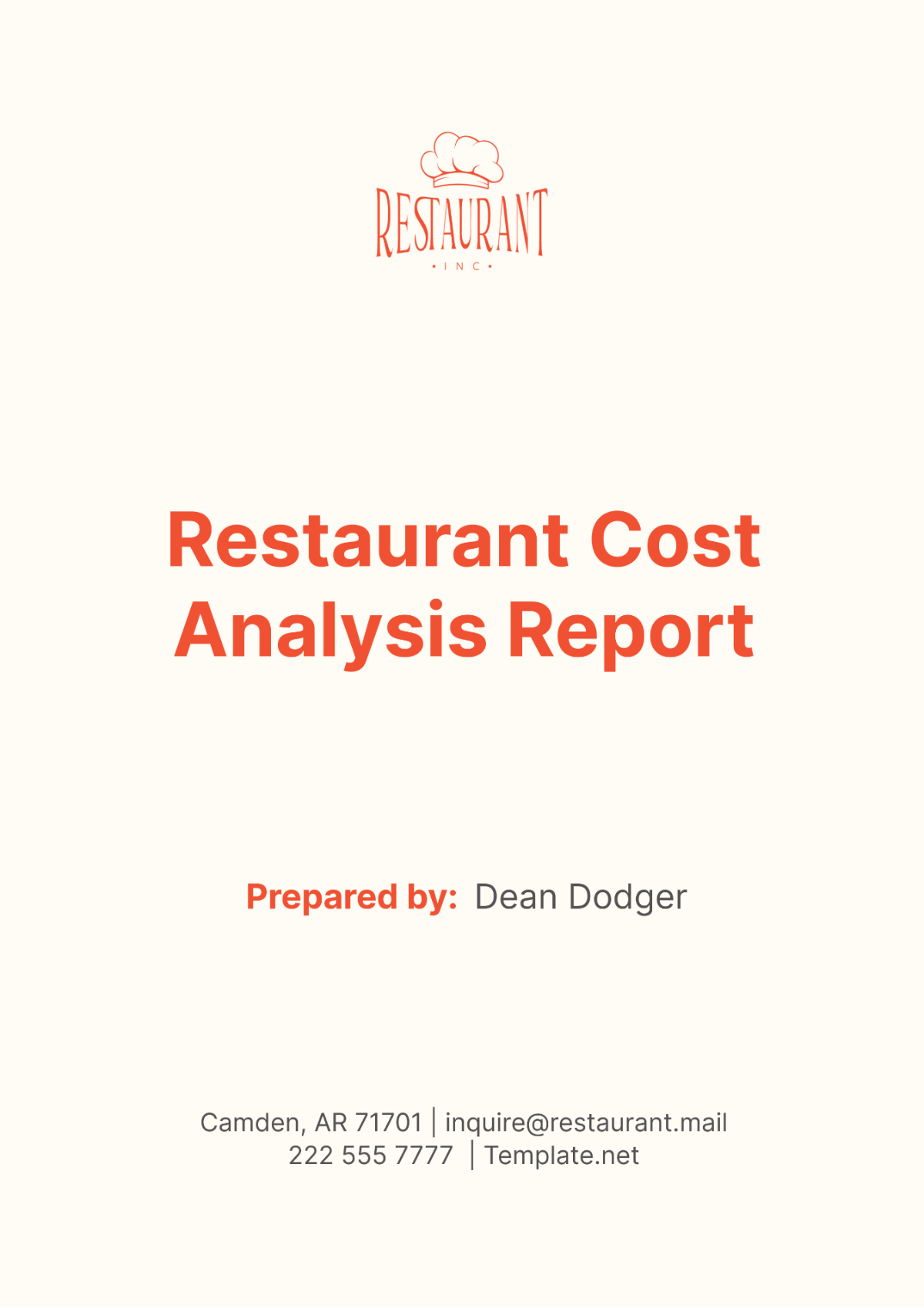 FREE Reports Restaurants Templates Examples Edit Online Download