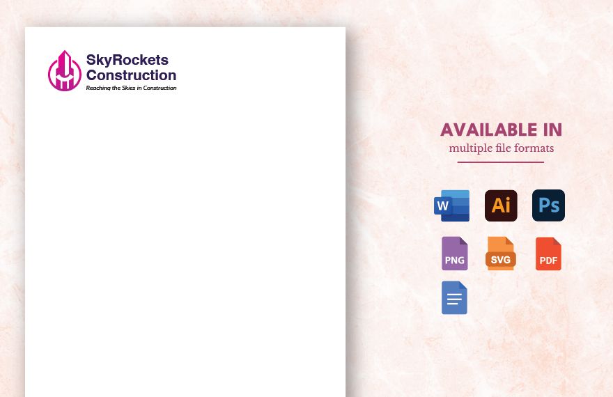 Commercial Construction Letterhead Template - Download in Word, PDF ...