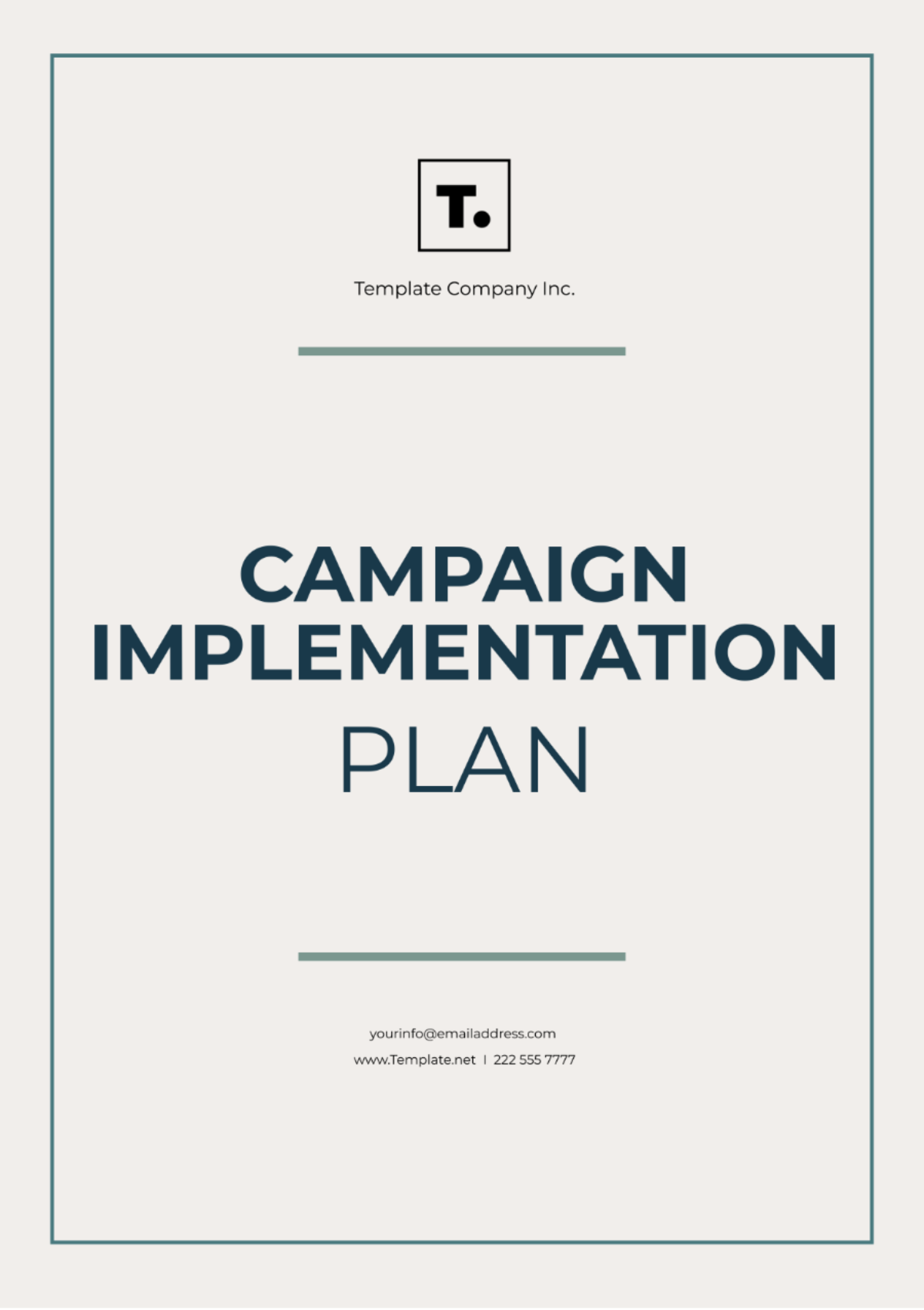 Campaign Implementation Plan Template - Edit Online & Download Example ...