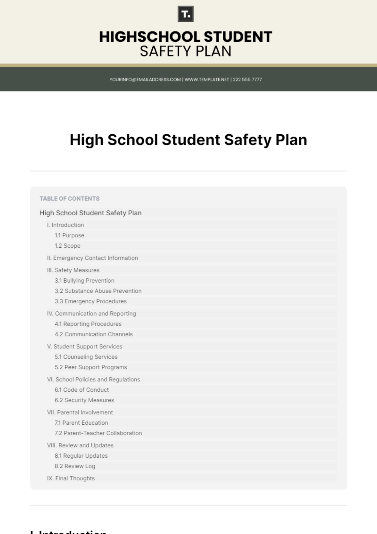 FREE Safety Plan Templates & Examples - Edit Online & Download