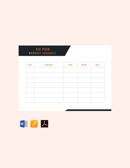 Free Six Pack Workout Schedule Template
