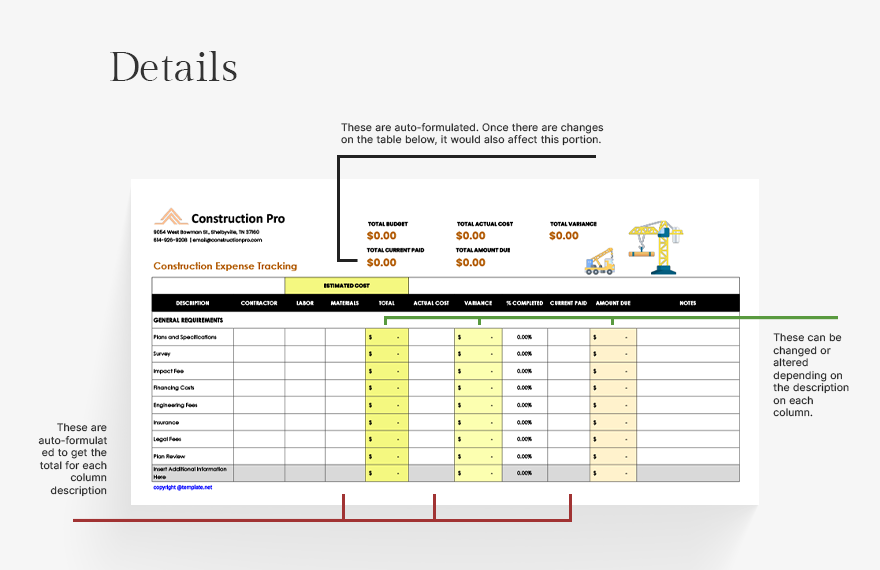 Construction Expense Tracking Template - Download in Word, Google Docs ...