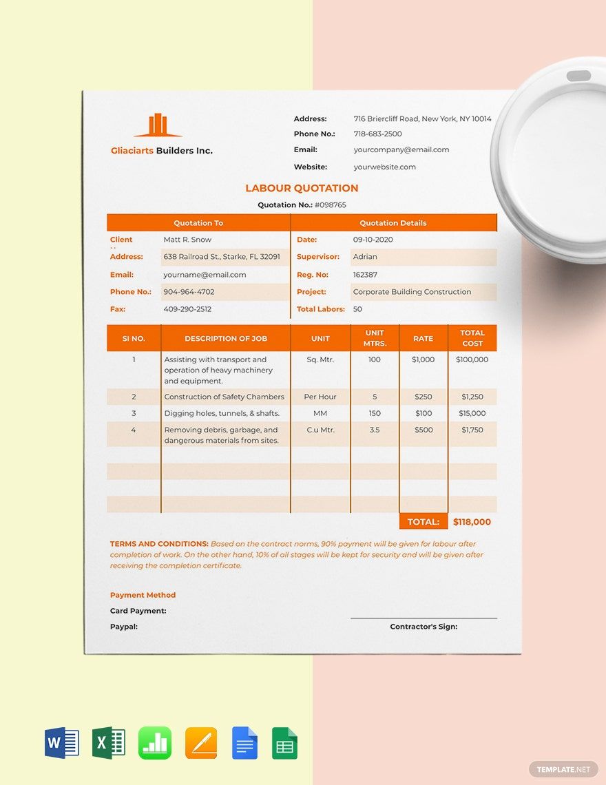 FREE Rental Quotation Template Download In Word Google Docs Excel
