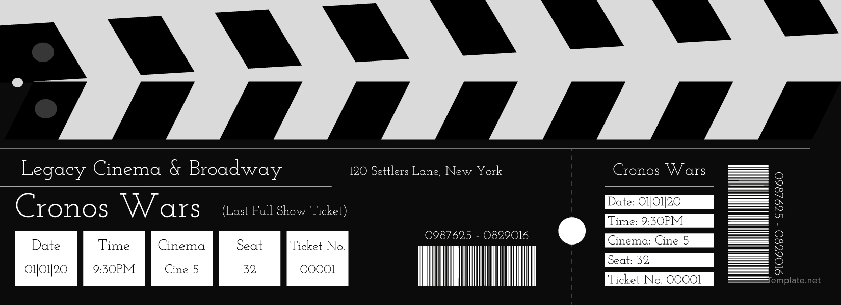 Free Movie Admission Ticket Template In Adobe Photoshop Microsoft Word 