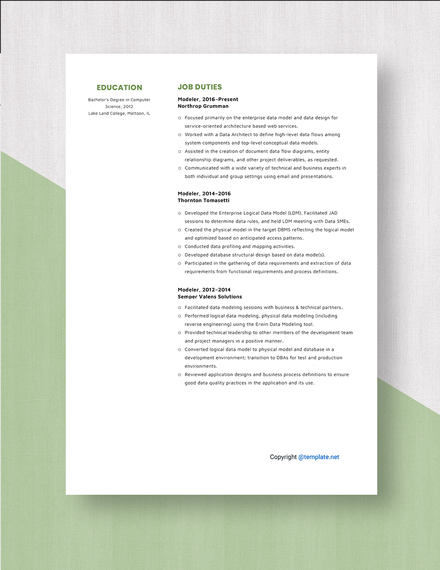 Modeler Resume Template - Google Docs, Word, Apple Pages | Template.net