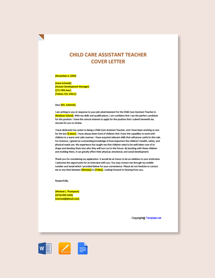 Child Care Reference Letter Template - Google Docs, Word | Template.net