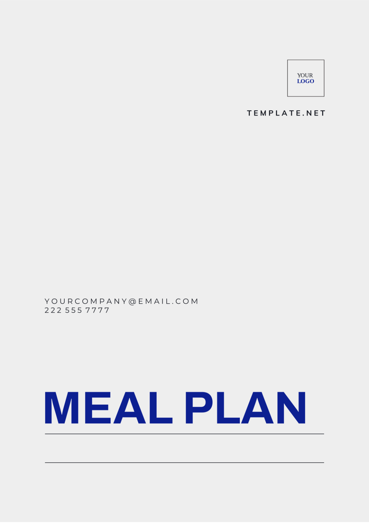 Meal Plan Template - Edit Online & Download Example | Template.net