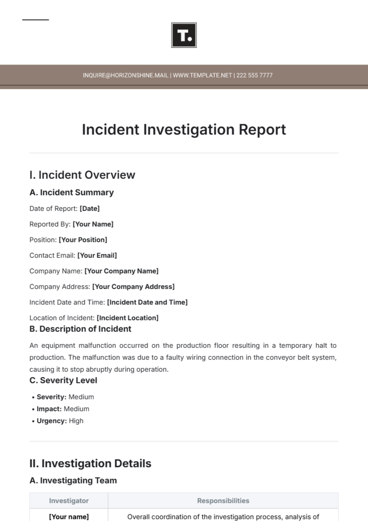 Free Incident Report Templates To Edit Online And Print