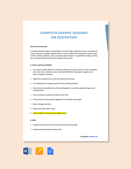 Free Computer Game Designer Job Ad and Description Template