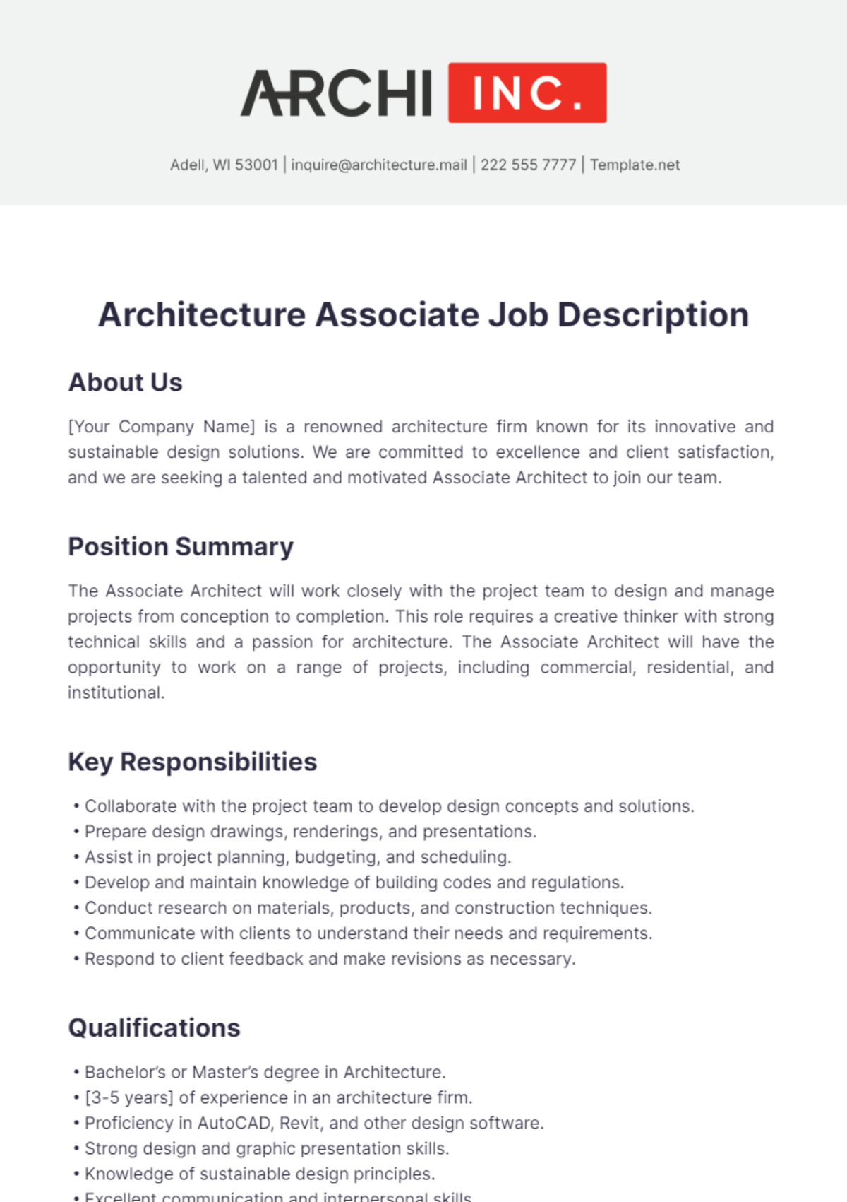 Page 4 FREE Job Description Templates Examples Edit Online