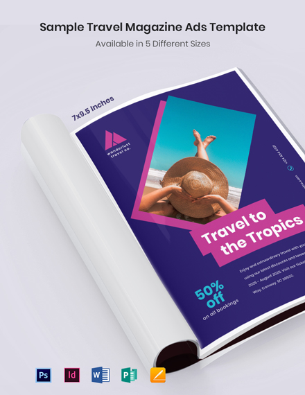 Simple Travel Magazine Ads Template - InDesign, Word, Apple Pages, PSD ...