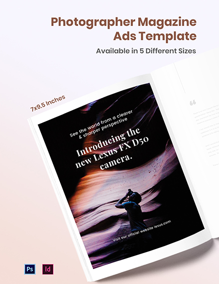 Free Travel Photographer Magazine Ads Template - PSD | InDesign ...